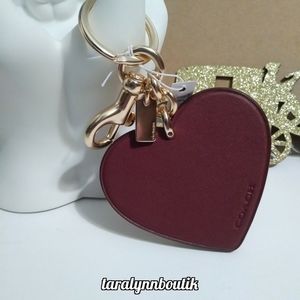 Coach | Bags | Coachleather Heart Keychain | Poshmark